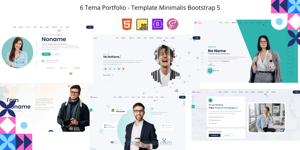 6 Theme Portfolio - Bootstrap 5 Minimalist Templates | Setemplate ...