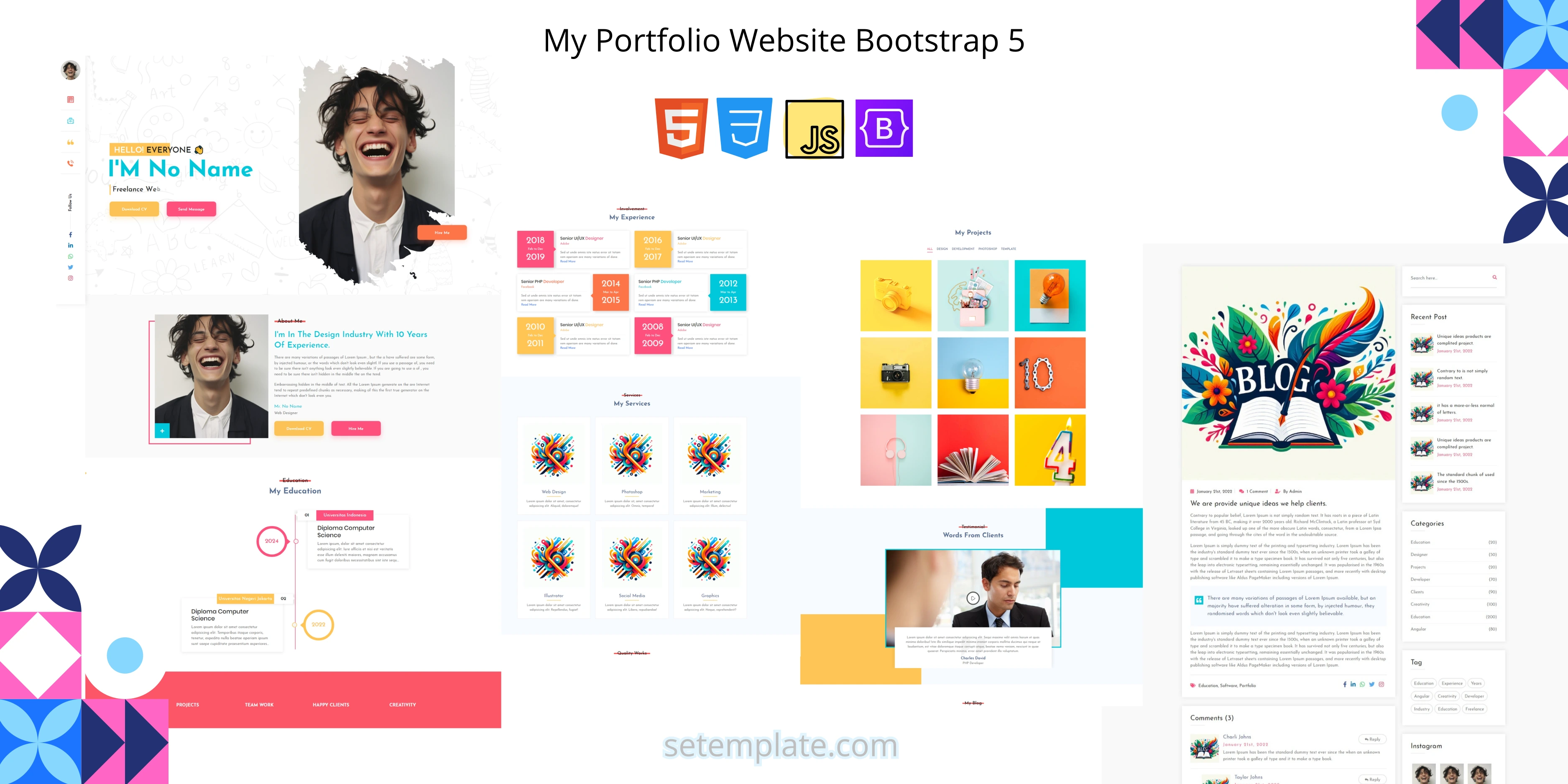 My Personal Portfolio Website Bootstrap 5 | Setemplate - Pusat Template ...
