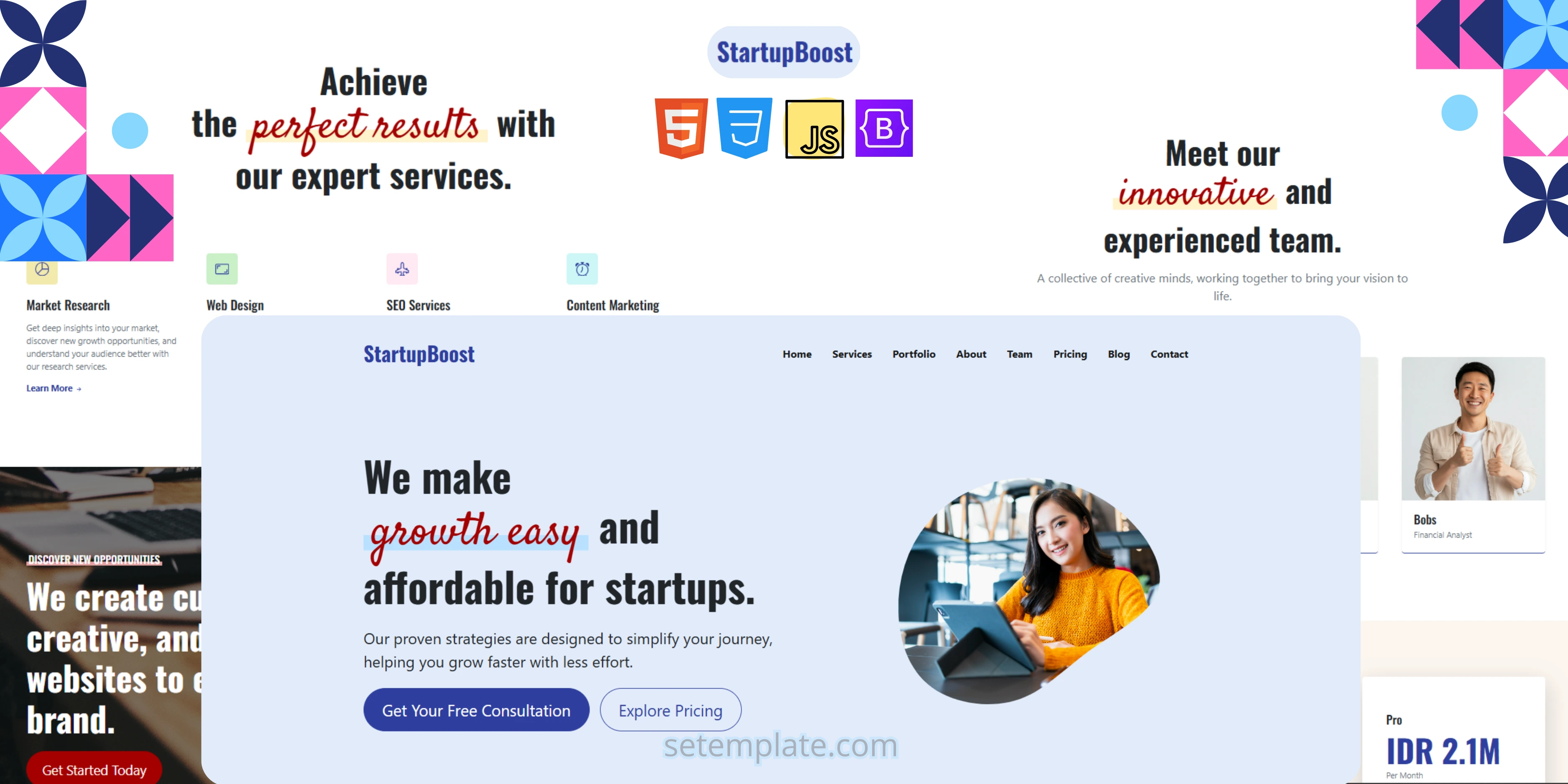 StartupBoost - Bootstrap 5 Landing Page Template | Setemplate - Pusat ...